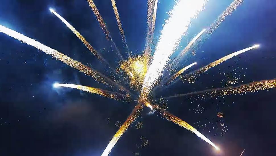 Drones Flying Through Fireworks! THIS IS AWESOME! | CHAUVET Professional